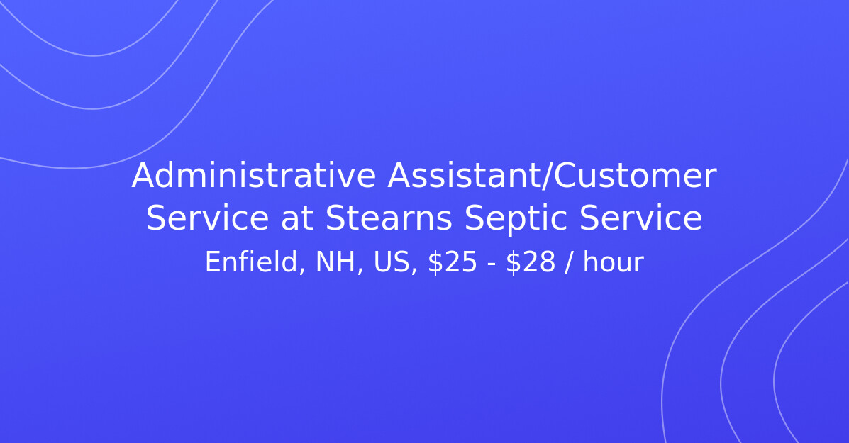 Administrative Assistant/Customer Service at Stearns Septic Service ...